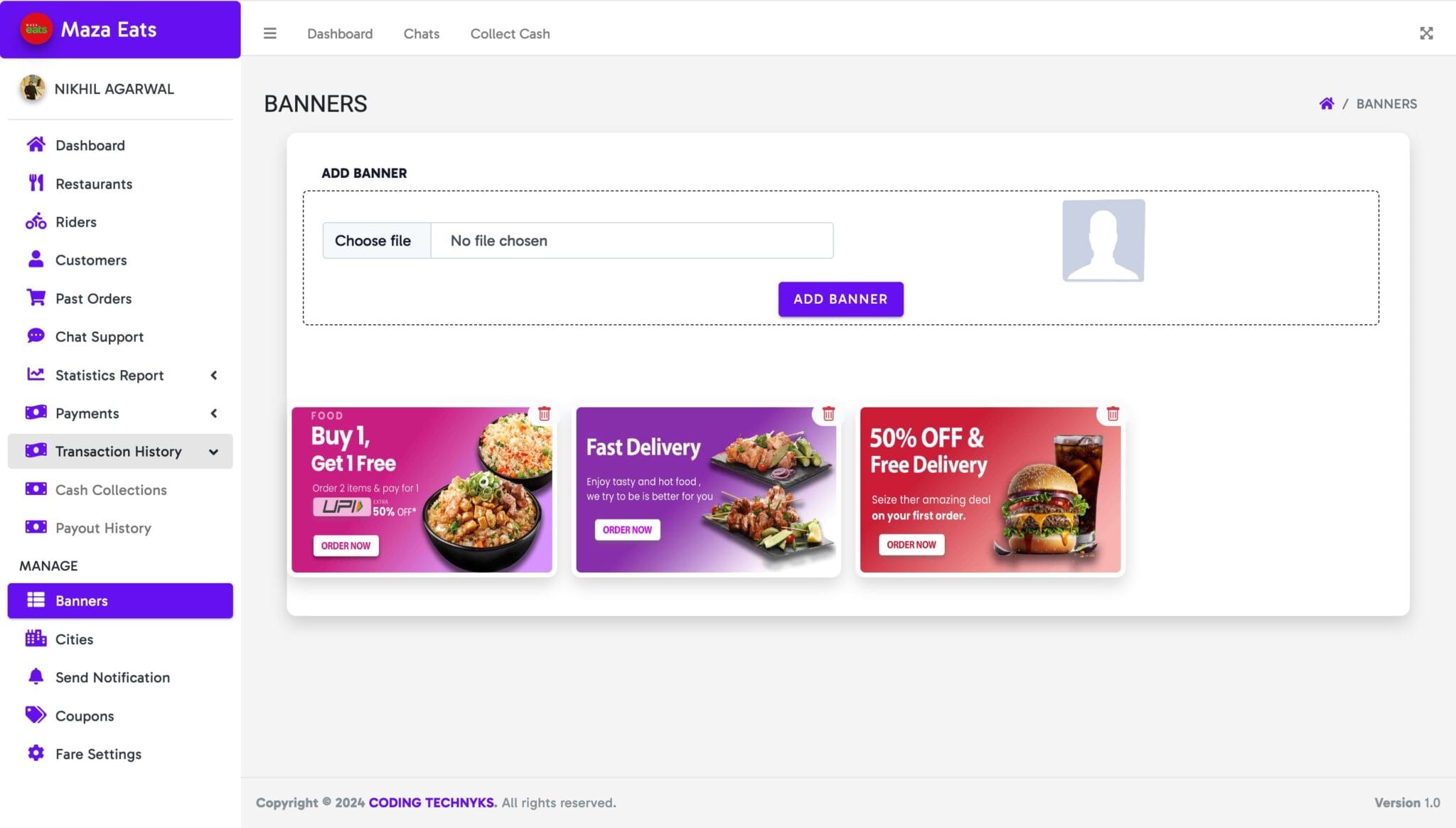 Ionic 8+ Food Delivery Apps, Angular 19+ Admin Panel with Firebase - Coding Technyks